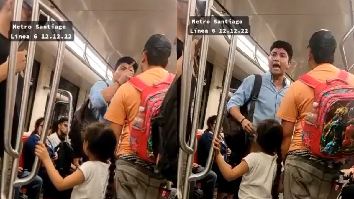 "Pescas tu hue... y ándate": tensa situación en metro de Santiago por hombre que pedía dinero ...